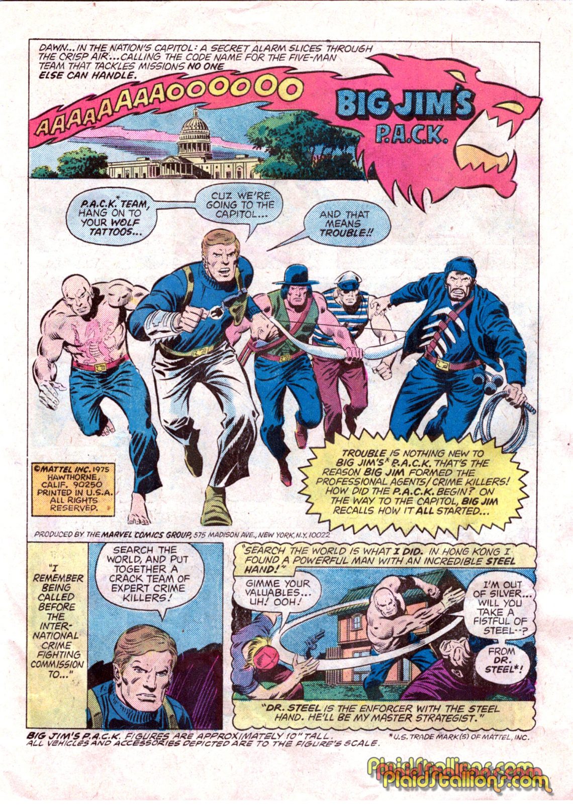 1975 BIG JIM WOLF PACK COMIC-MATTEL-MARVEL - Plaid Stallions