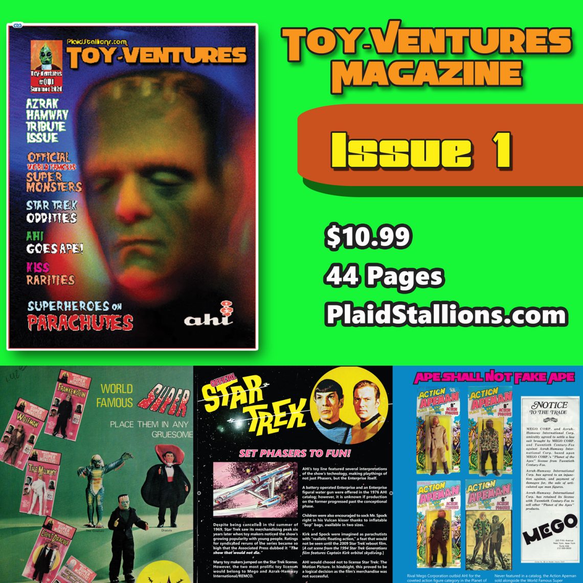 PlaidStallions Toy-Ventures Magazine Issue 1 : Star Trek, Apes, AHI ...