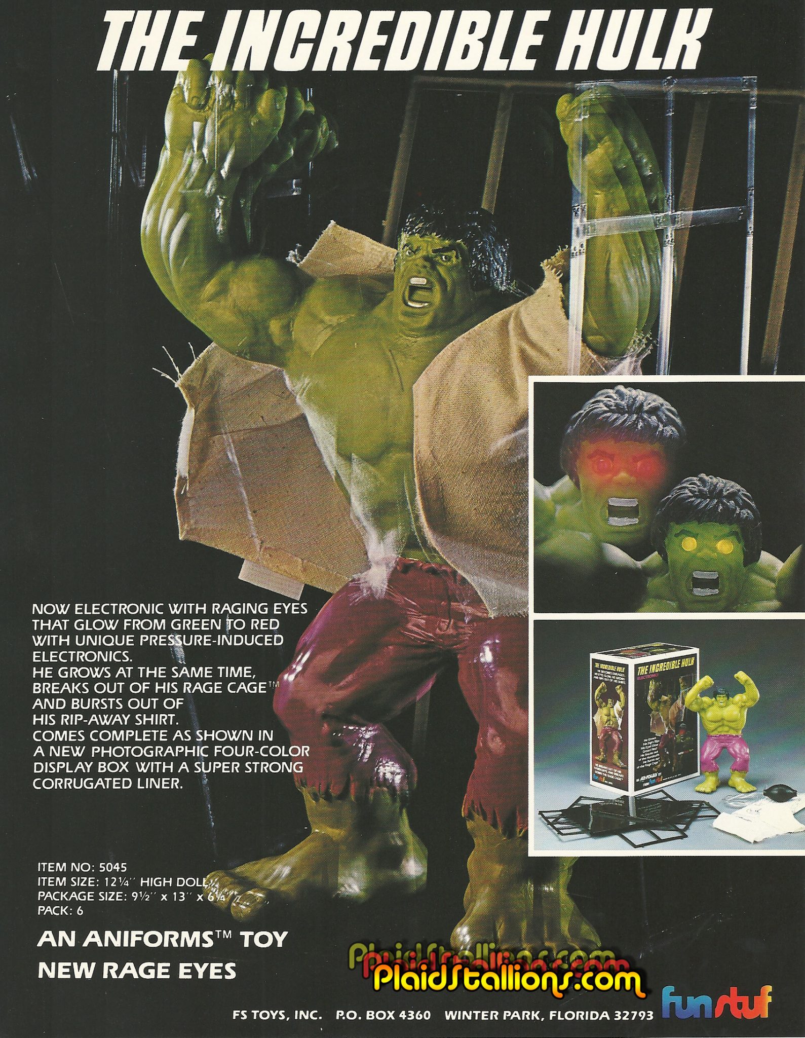 1980 Funstuf Toys Catalog- Aniforms Hulk-Frankenstein - PS