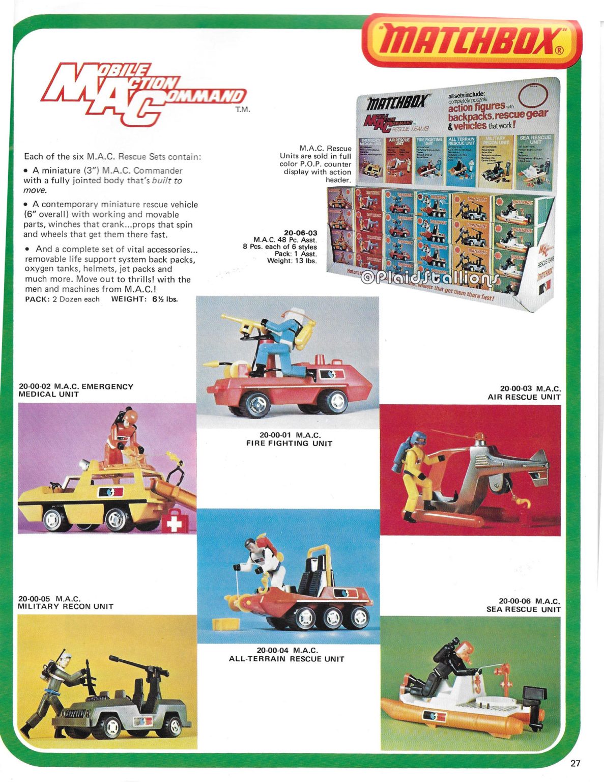 1975 Matchbox MAC Catalog- Mobile Action Command - PS