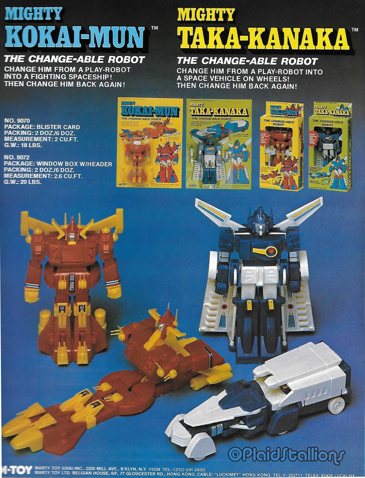 1985 Marty Toys Catalog -Bend-a-Bots- Taka-Kanaka - PS
